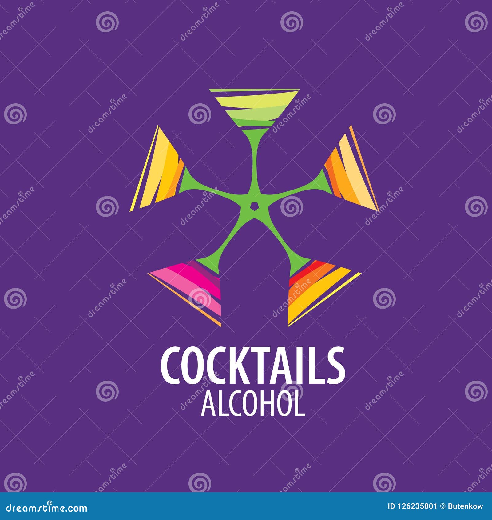 Alcoholic cocktails logo stock vector. Illustration of alcohol - 126235801