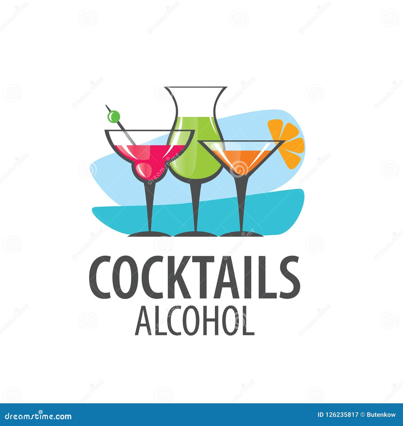 Alcoholic Cocktails Logo Stock Vector Illustration Of Cocktail 126235817