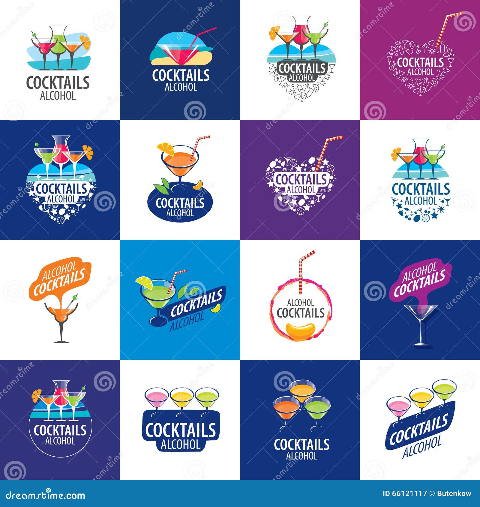Alcoholic Cocktails Logo Stock Vector Illustration Of Logo 66121117
