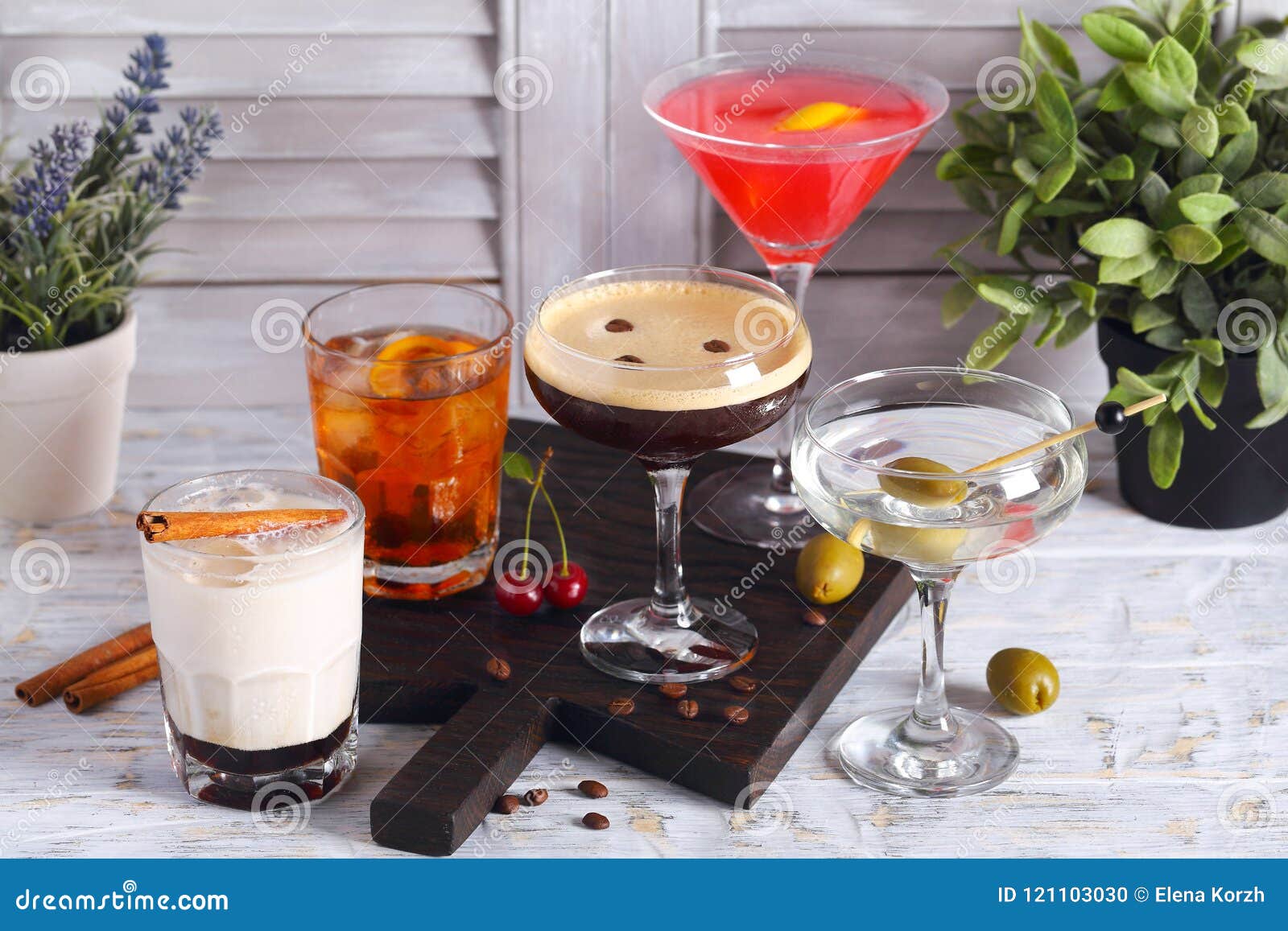 Alcoholic Cocktails in the Range Stock Photo - Image of cocktail, white ...