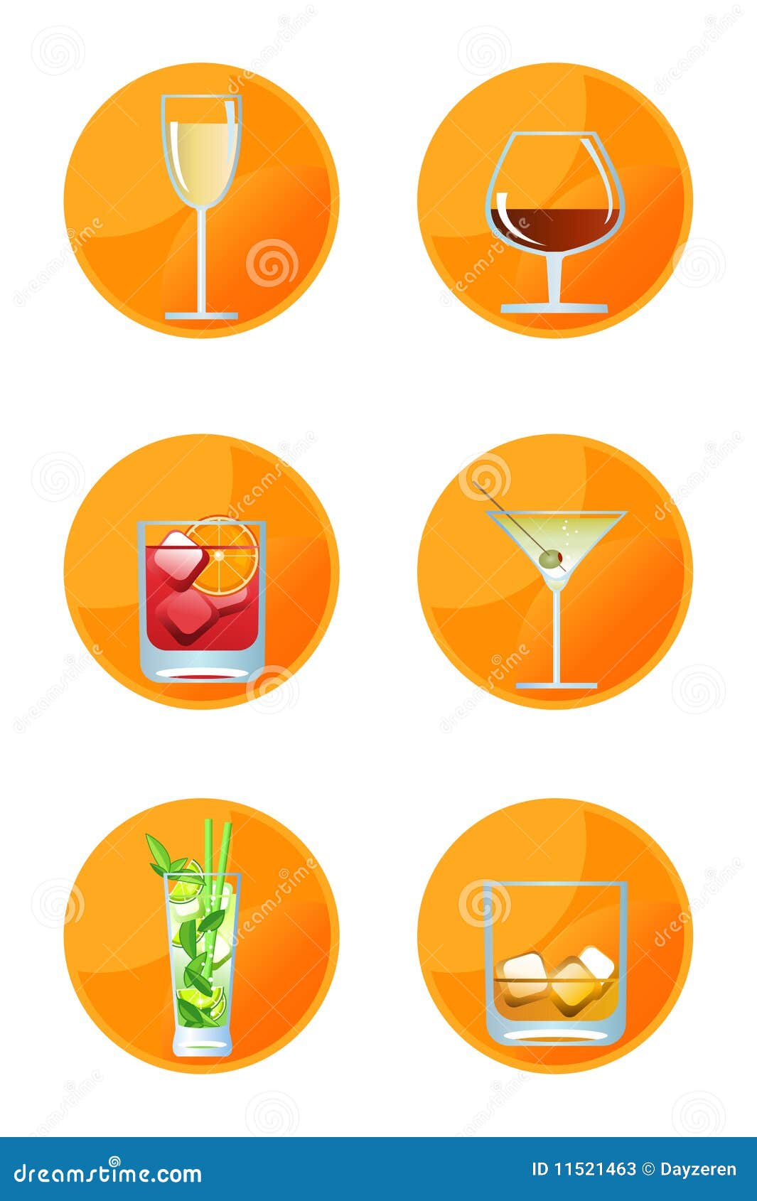 Alcoholic Drink Icons stock vector. Illustration of brandy - 11521463