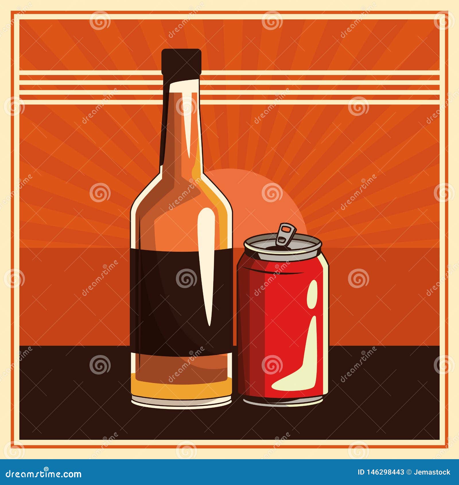 Alcoholic Drinks Beverages Cartoon Stock Vector - Illustration of ...