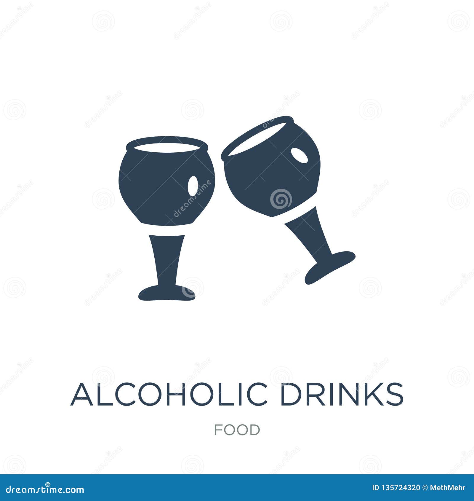 Alcoholic Drinks Icon in Trendy Design Style. Alcoholic Drinks Icon ...