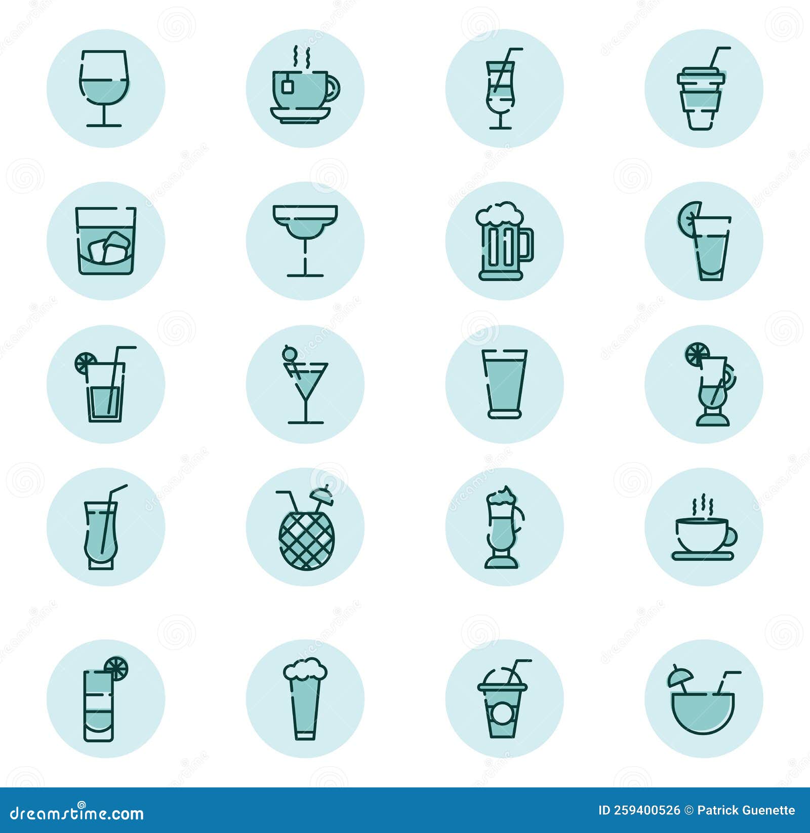 Alcoholic drinks, icon stock vector. Illustration of flat - 259400526