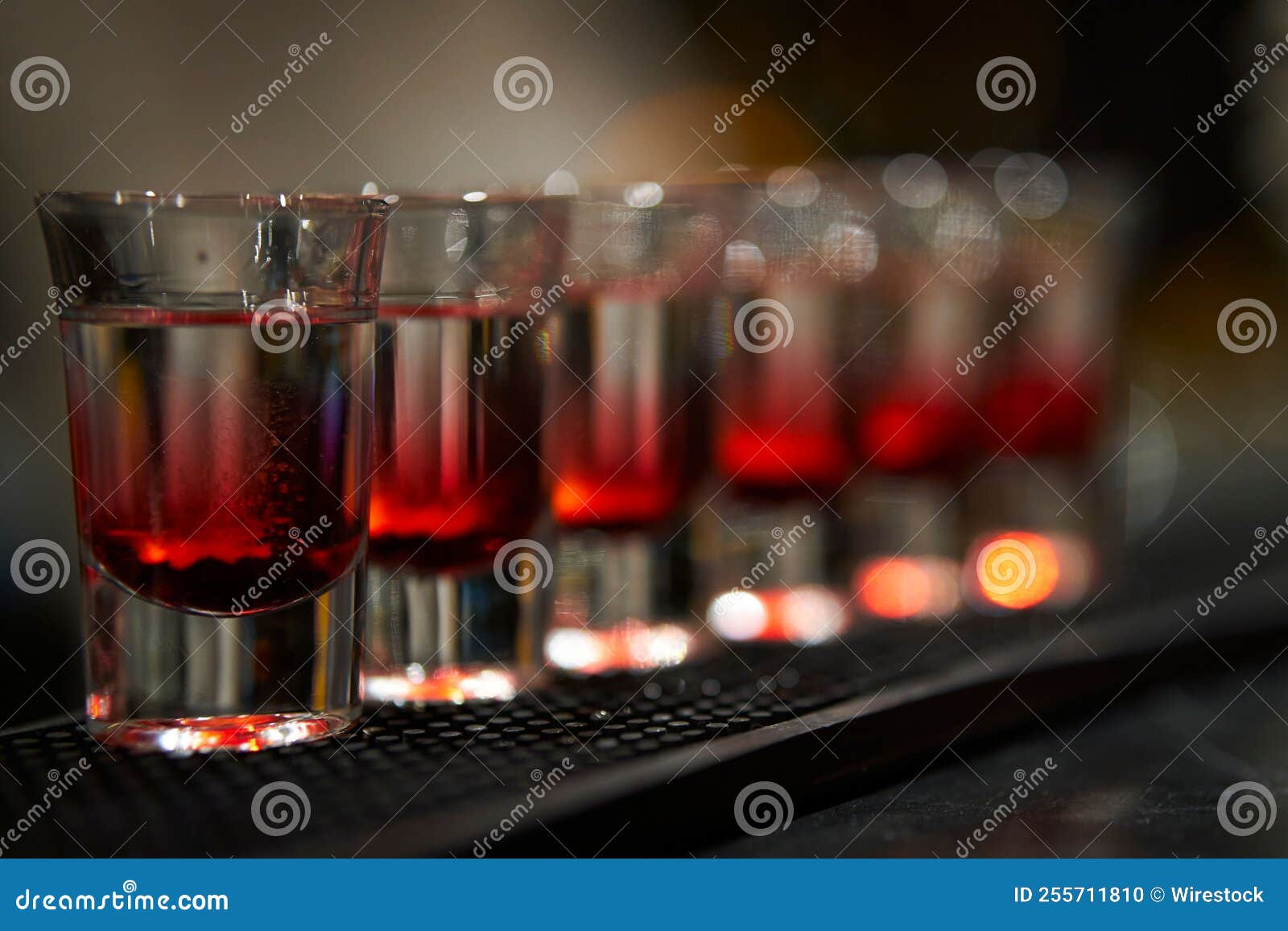 Alcoholic Drinks on a Small Glass Stock Photo - Image of bright, light ...