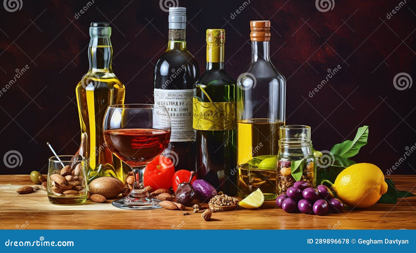 Alcoholic Drinks on the Table, Alcoholic Drinks on Abstract Background ...