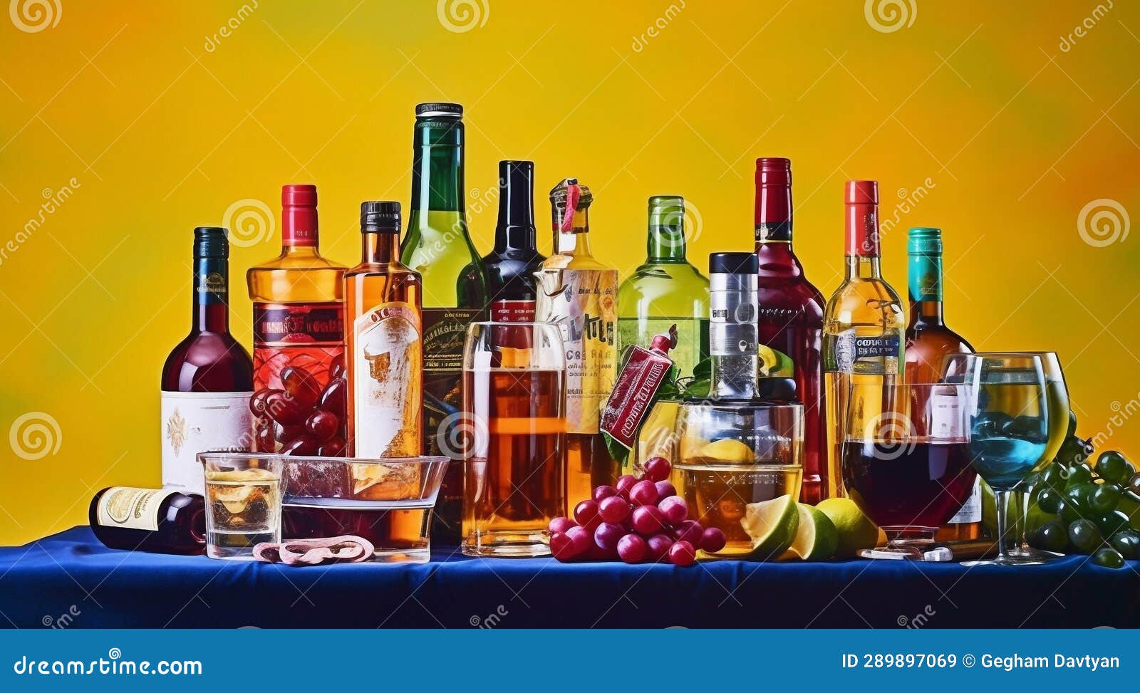 Alcoholic Drinks on the Table, Alcoholic Drinks on Abstract Background ...
