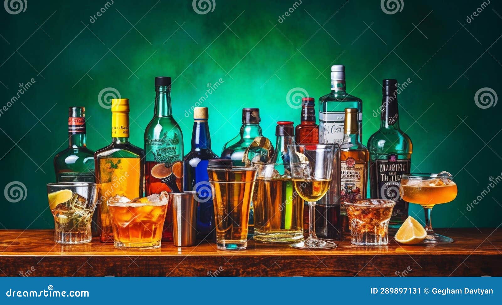 Alcoholic Drinks on the Table, Alcoholic Drinks on Abstract Background ...