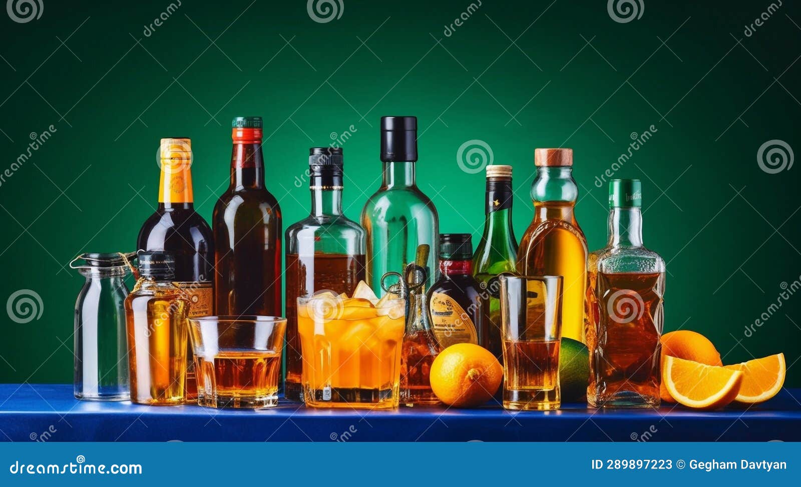 Alcoholic Drinks on the Table, Alcoholic Drinks on Abstract Background ...