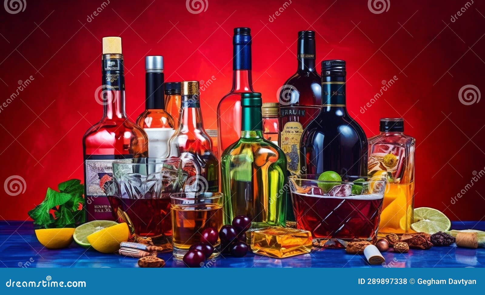 Alcoholic Drinks on the Table, Alcoholic Drinks on Abstract Background ...