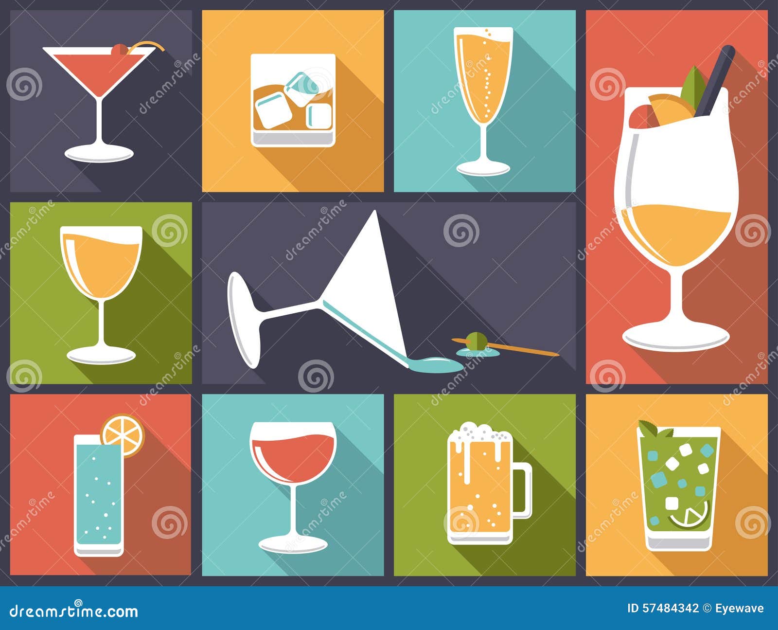 Alcoholic Drinks Vector Illustration Stock Vector - Illustration of ...