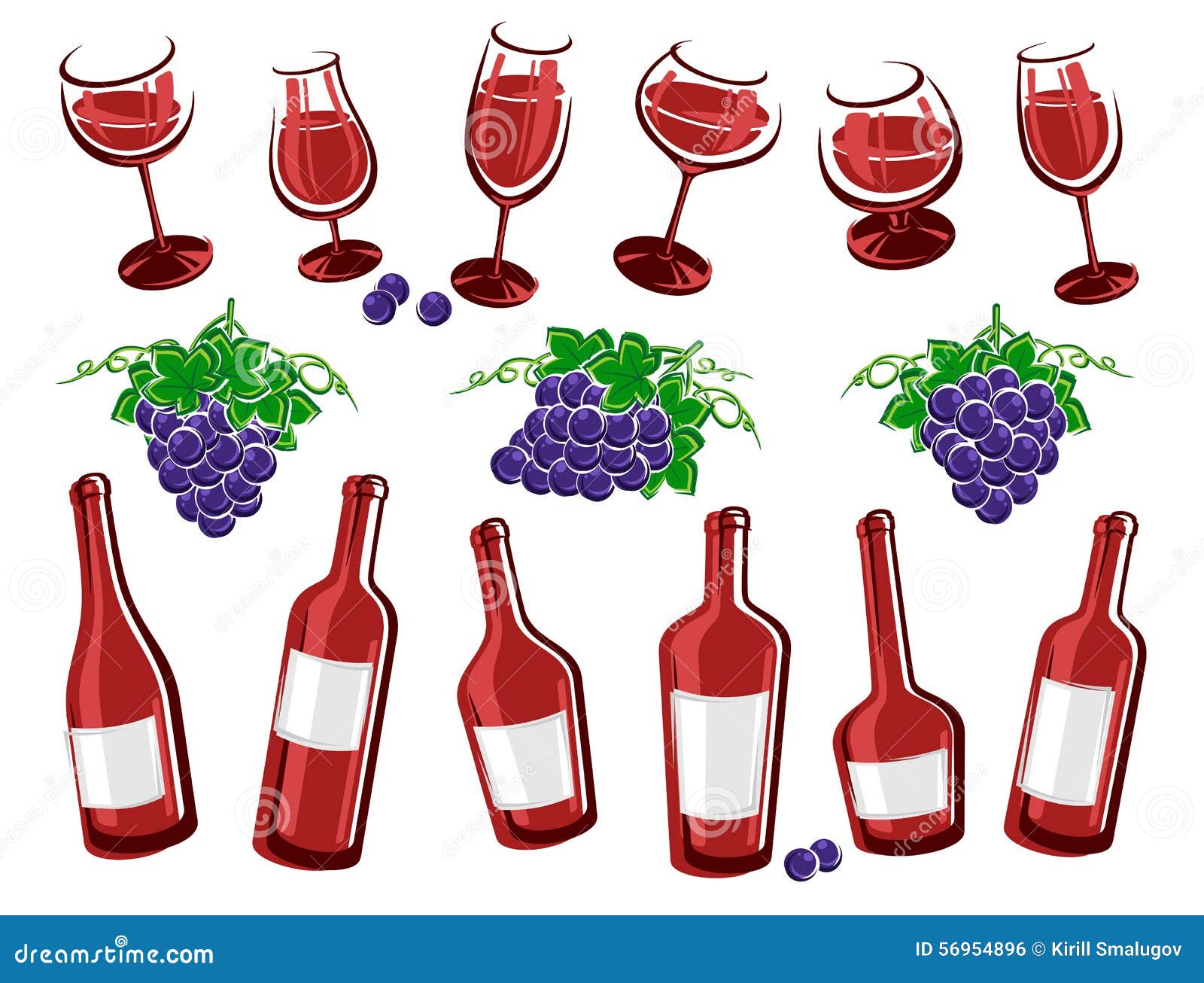 Alcoholic Glass Collection. Vector Stock Illustration - Illustration of ...