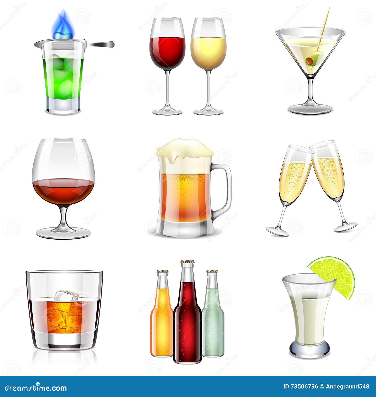 Alcoholic icons vector set stock vector. Illustration of drinks - 73506796