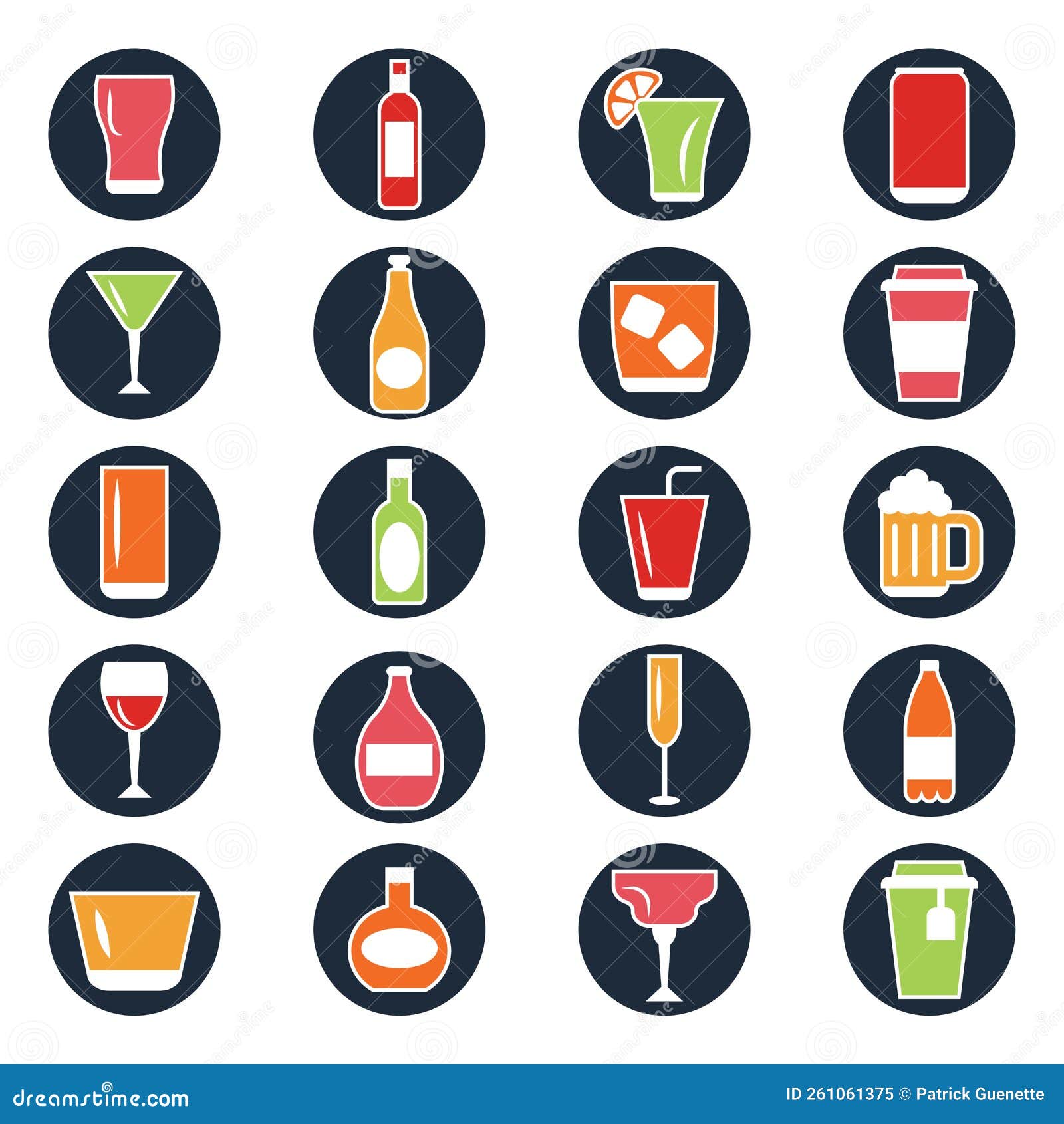 Alcoholic Menu Drinks, Icon Stock Vector - Illustration of graphic ...