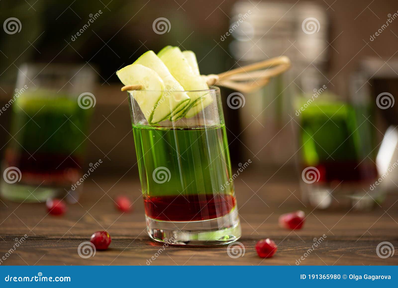 Alcoholic Shot with Vodka and Pomegranate Syrup Stock Photo - Image of ...