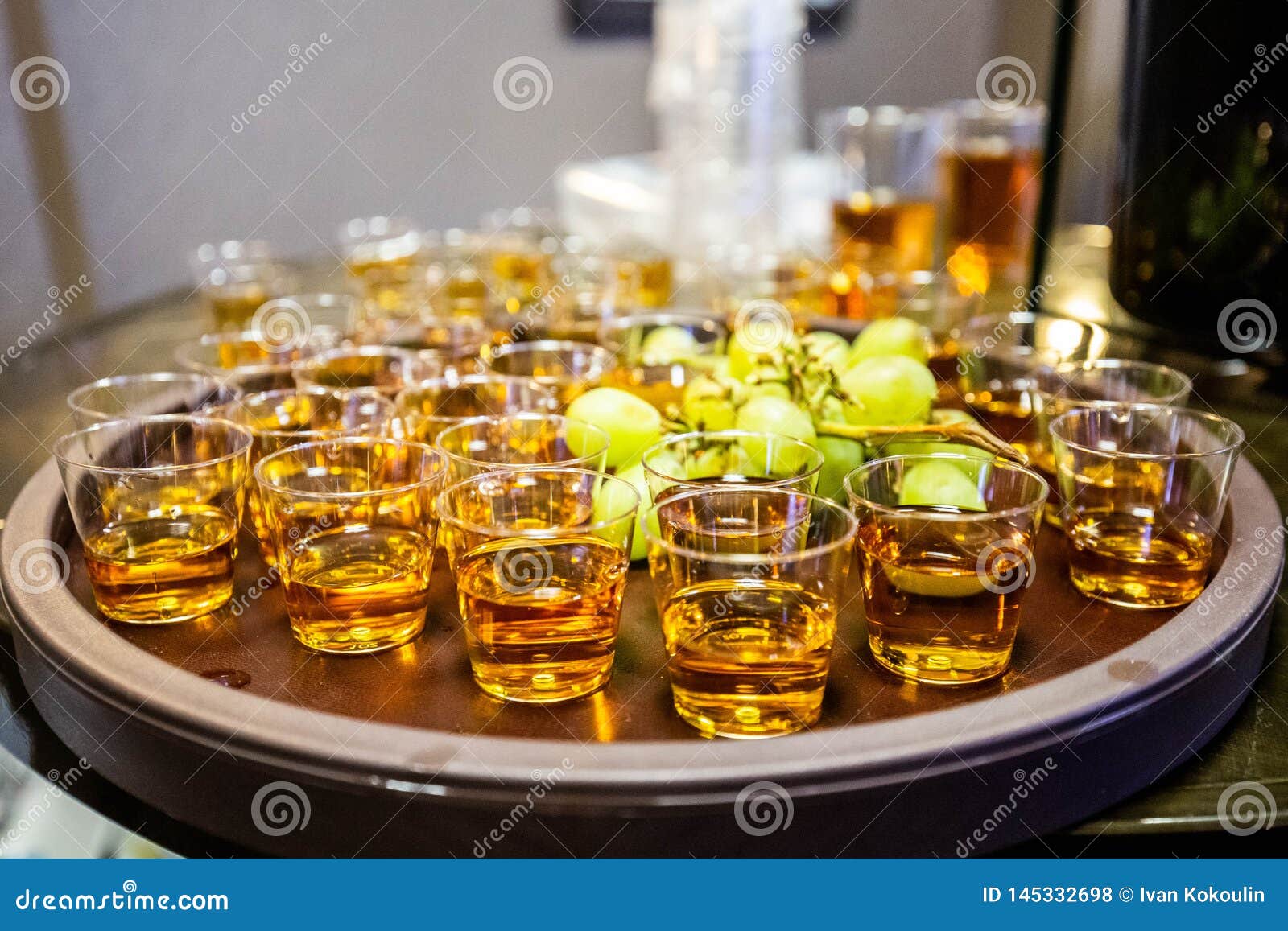 Alcoholic Shots on a Tray in Blurry Bar Stock Photo - Image of ...