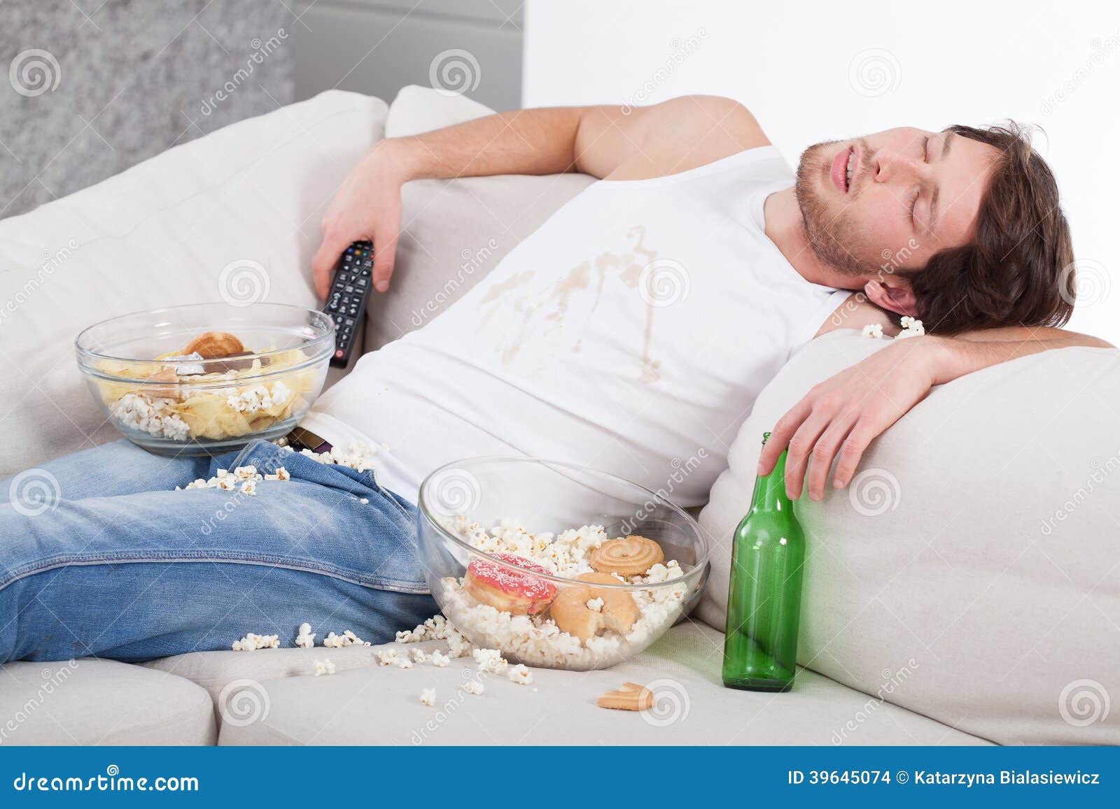 Alcoholic Sleeping on Couch Stock Photo - Image of home, adult: 39645074