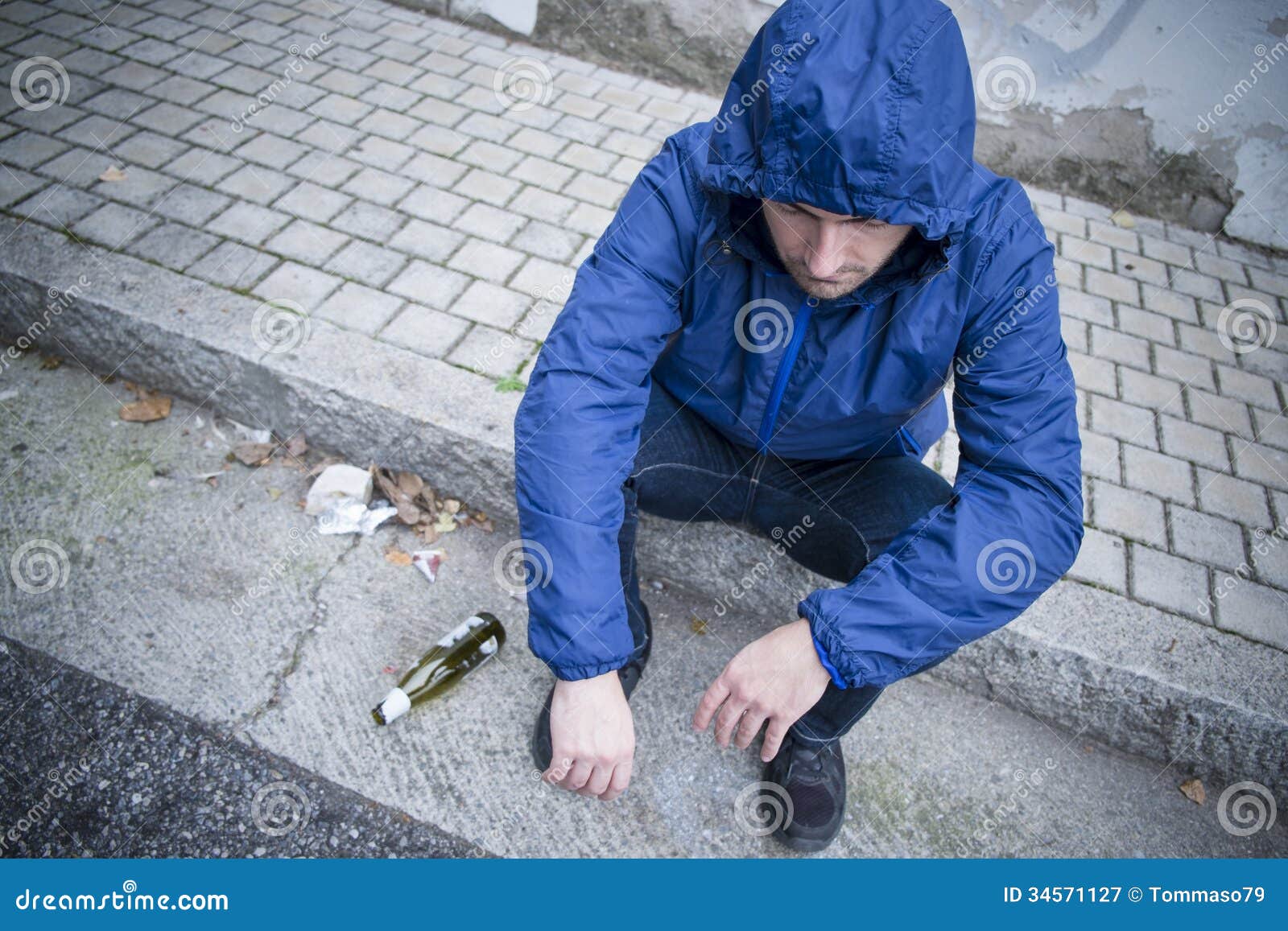 Alcoholism man street stock image. Image of depression - 34571127