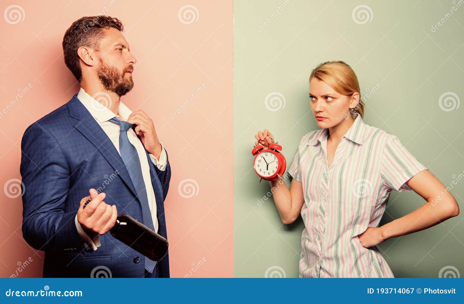 Alcoholism Problem. Drunk Man. Drunk Worker after Workday. Arguing ...