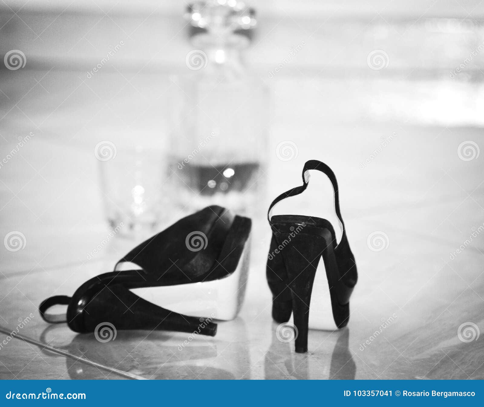 Alcohol and Black Woman Shoes Bottle Liquor Glass Fashion Accessories ...