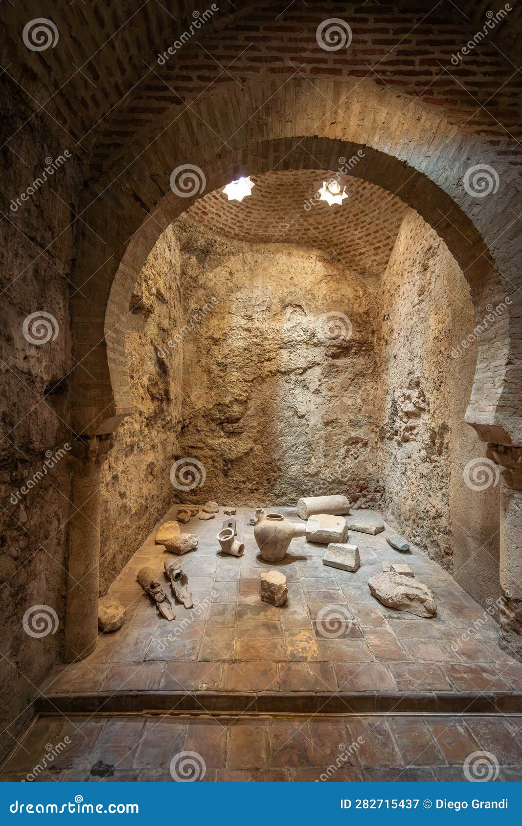 Alcove with Objects of Warm Room at Arab Baths of Jaen - Jaen, Spain ...