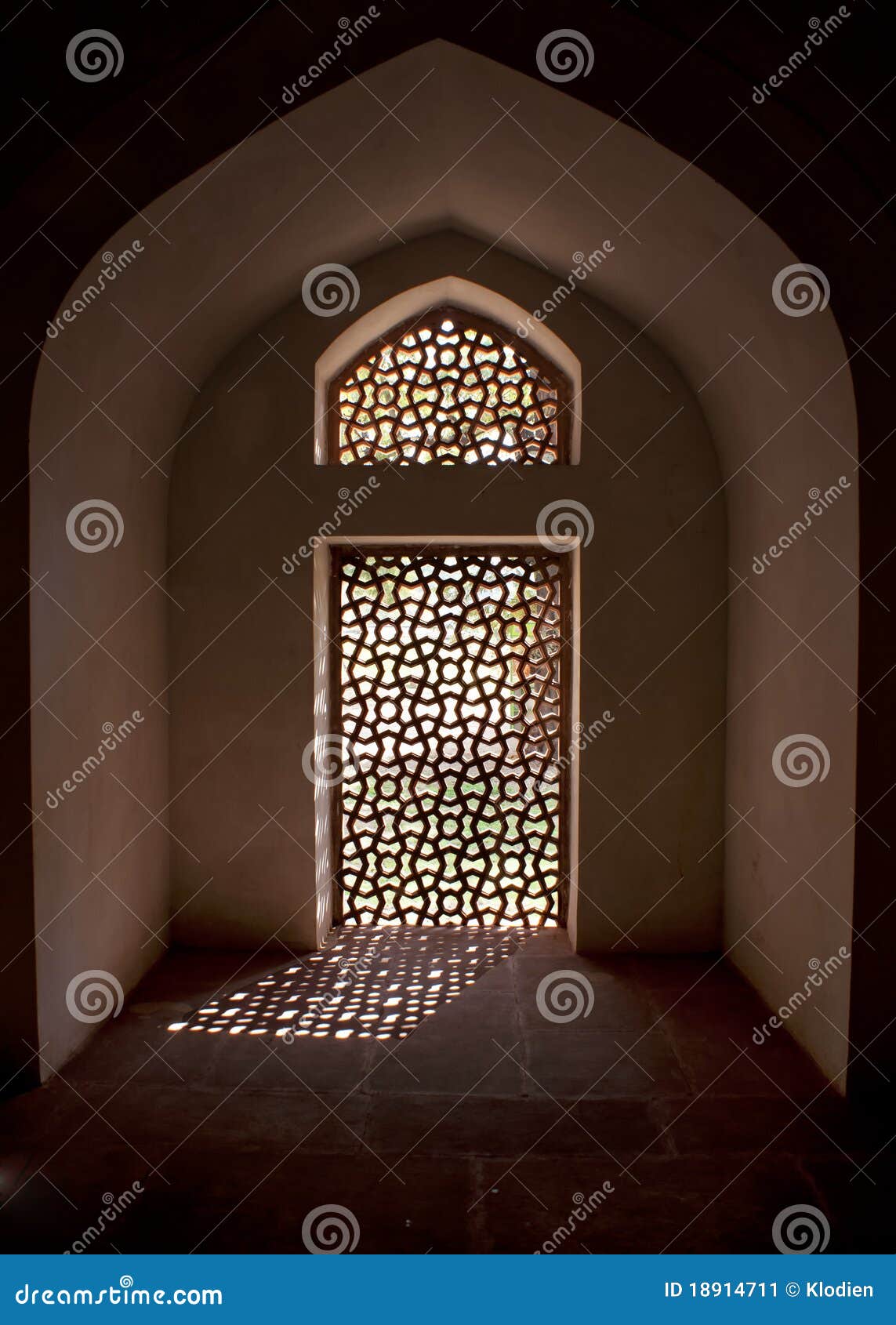 Alcove with Stone Screen in Window at the Humayun Stock Image - Image ...