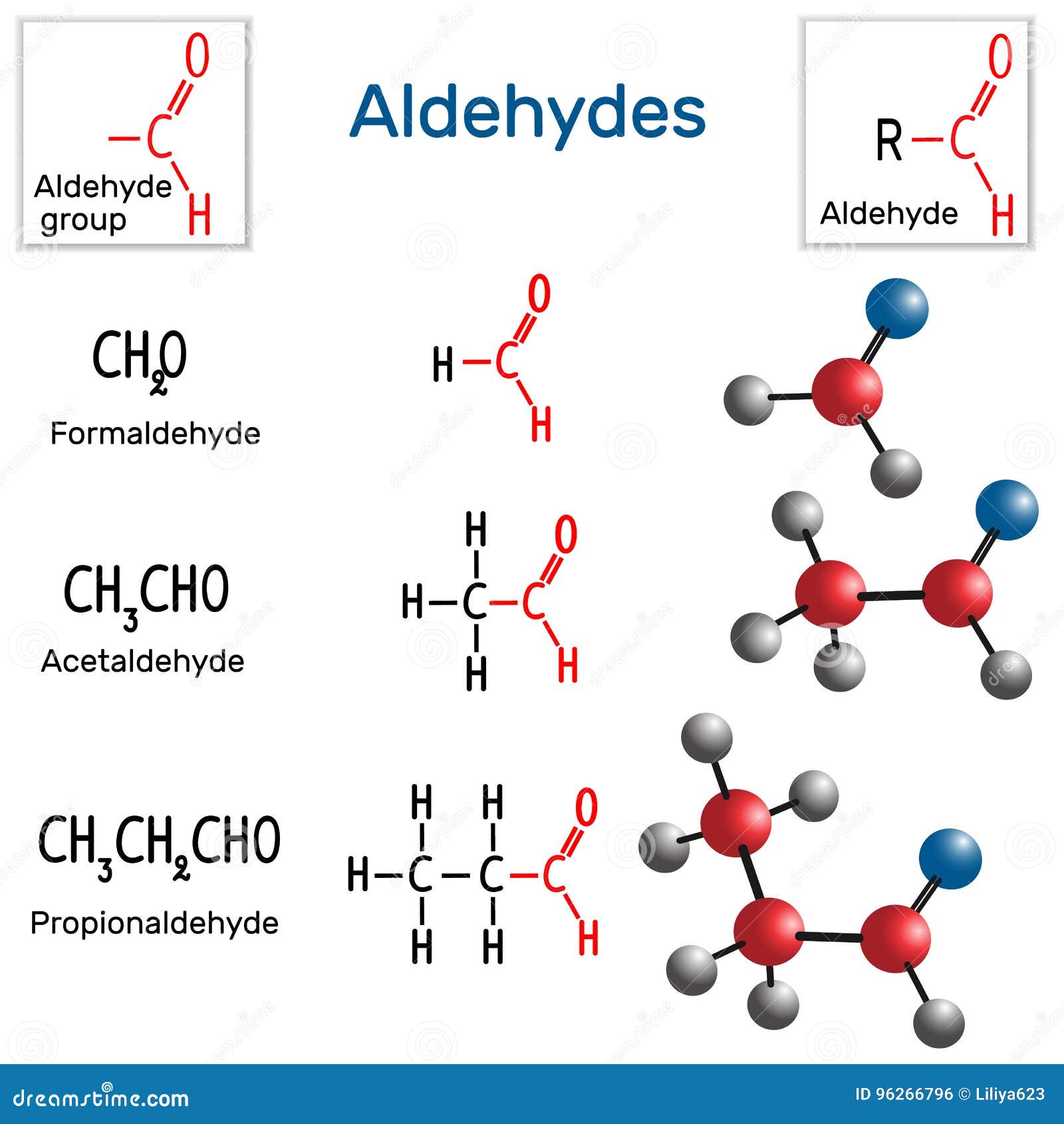 Aldeidi Formula Chimica E Formaldeide Di Modello Della Molecola, Asso ...