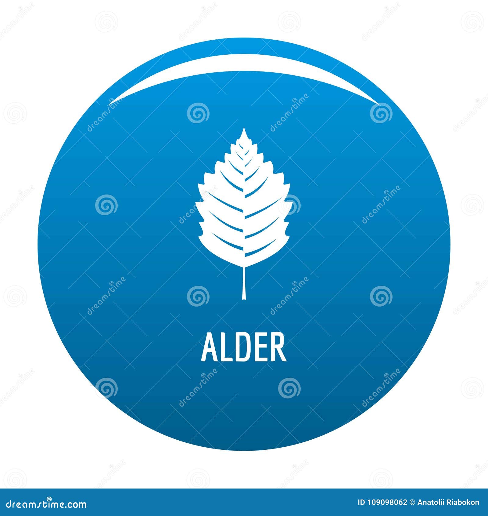 Alder Leaf Icon Blue Vector Stock Vector - Illustration of ecology ...