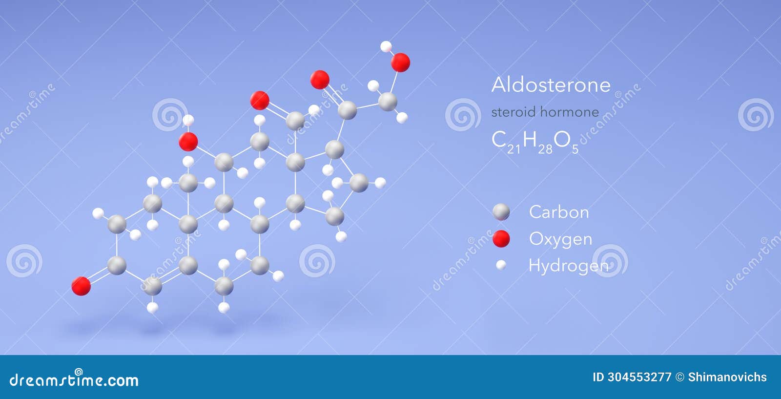 Aldosterone Molecule, Molecular Structures, Steroid Hormone, 3d Model ...