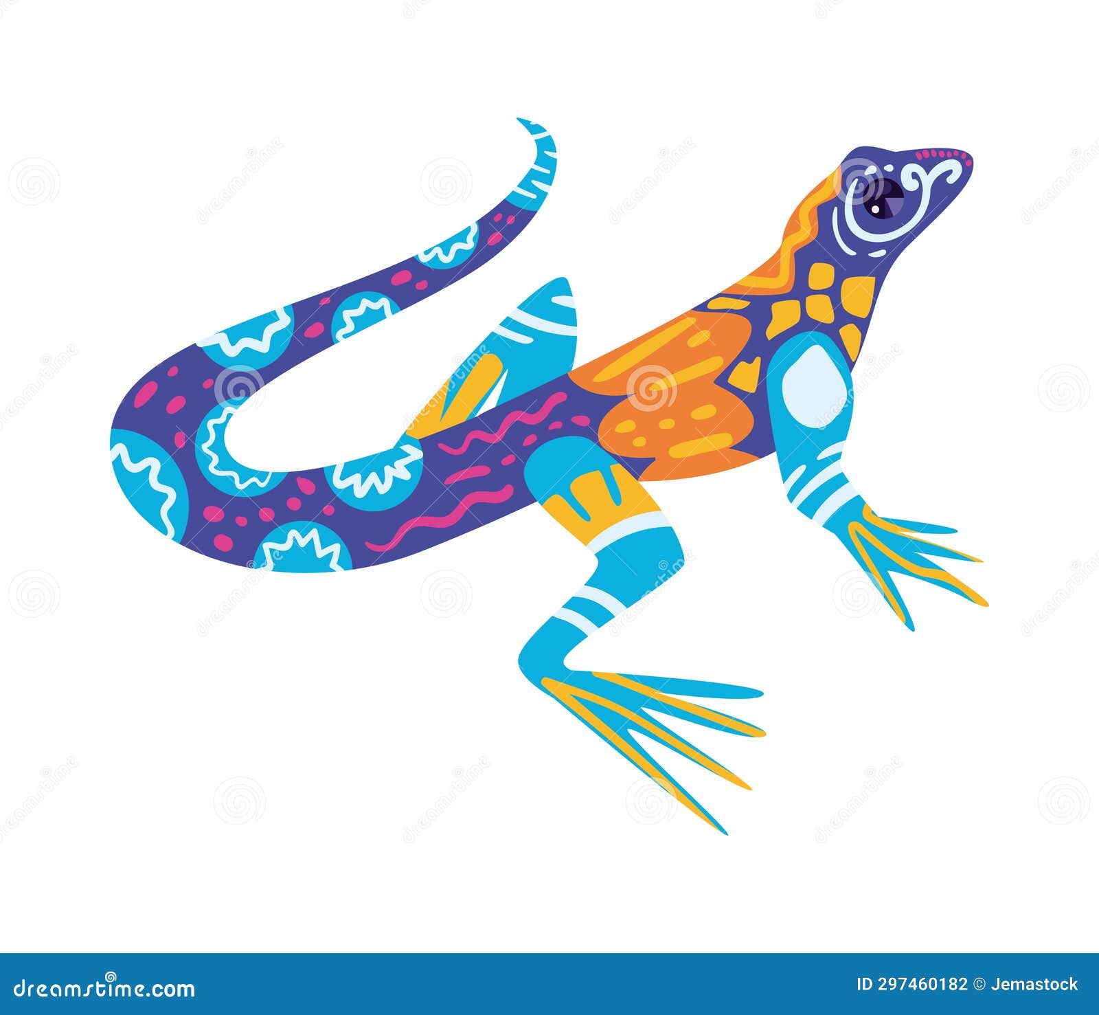 Alebrije Of An Iguana Mexican Culture Vector Illustration ...