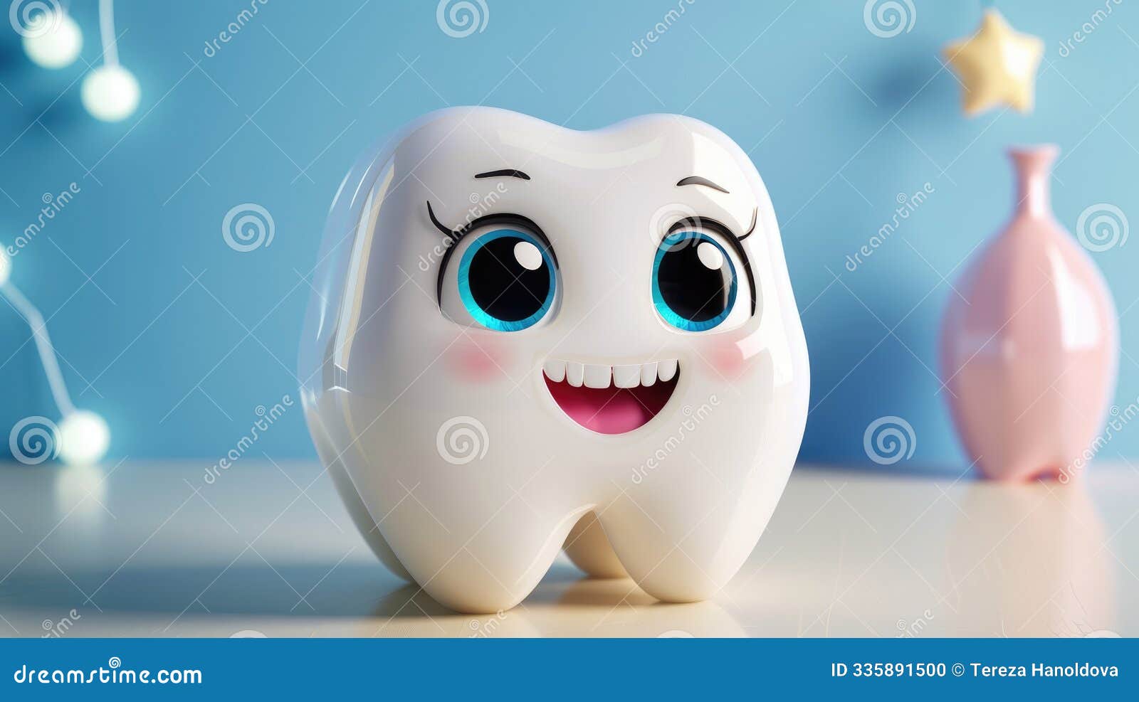 Alegre Caricatura De Un Diente Stock de ilustración - Ilustración de ...