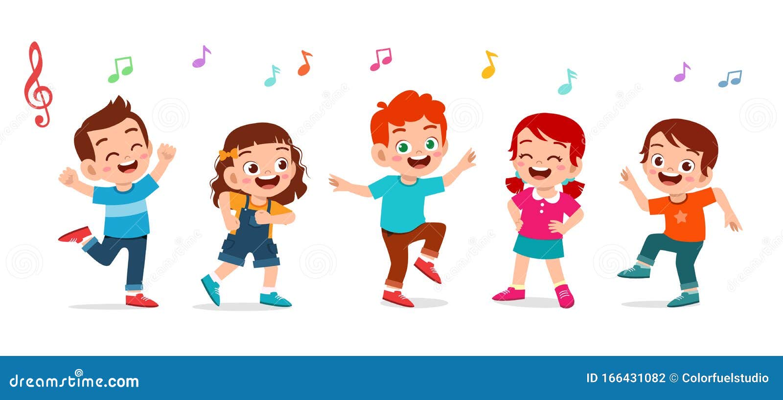 Alegres Chicos Lindos Bailan Juntos Ilustración del Vector ... Alegres Chicos Lindos Bailan Juntos Ilustración del Vector ...
