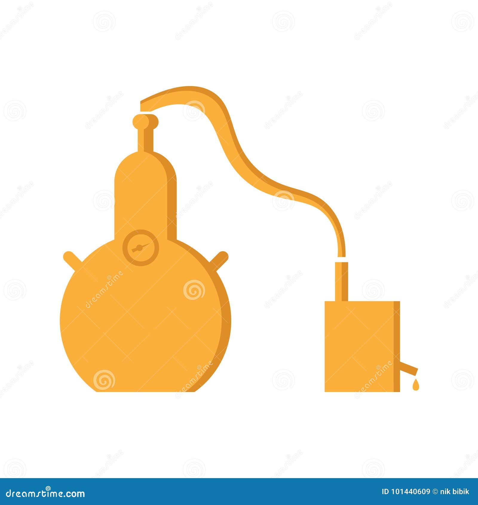 Alembic Flat Design. the Chemical Process is a Sample. Stock ...
