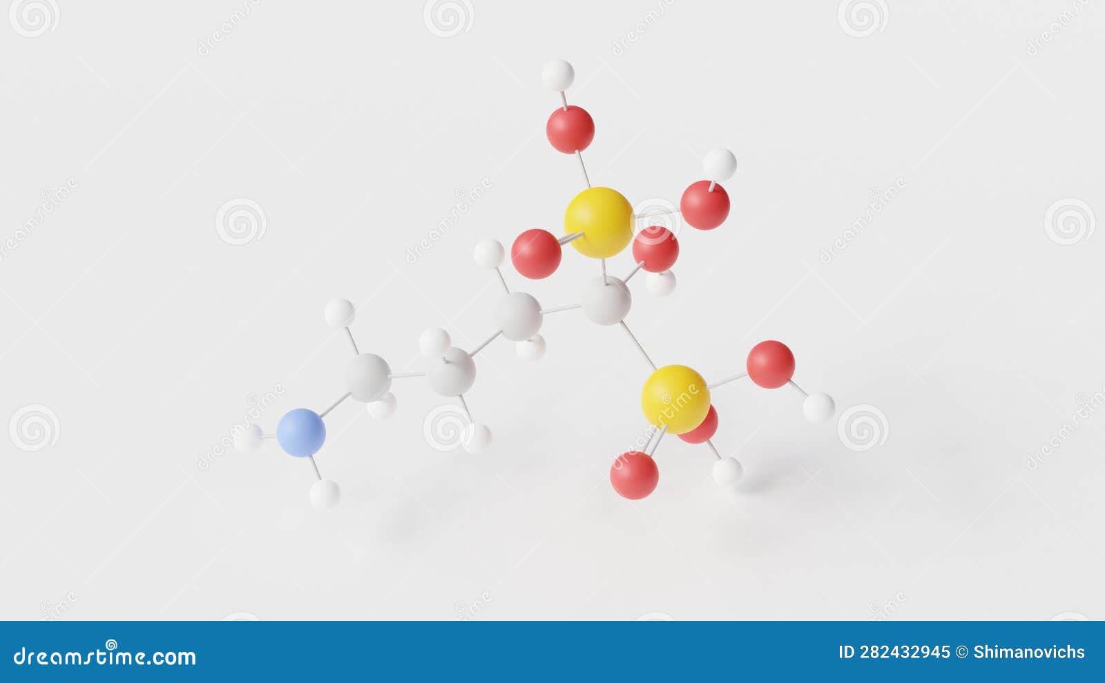 Alendronic Acid Molecule 3d, Molecular Structure, Ball and Stick Model ...