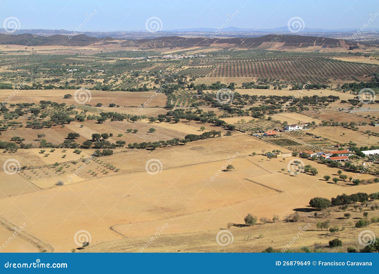 Alentejo landscape stock image. Image of land, tree, blue - 26879649