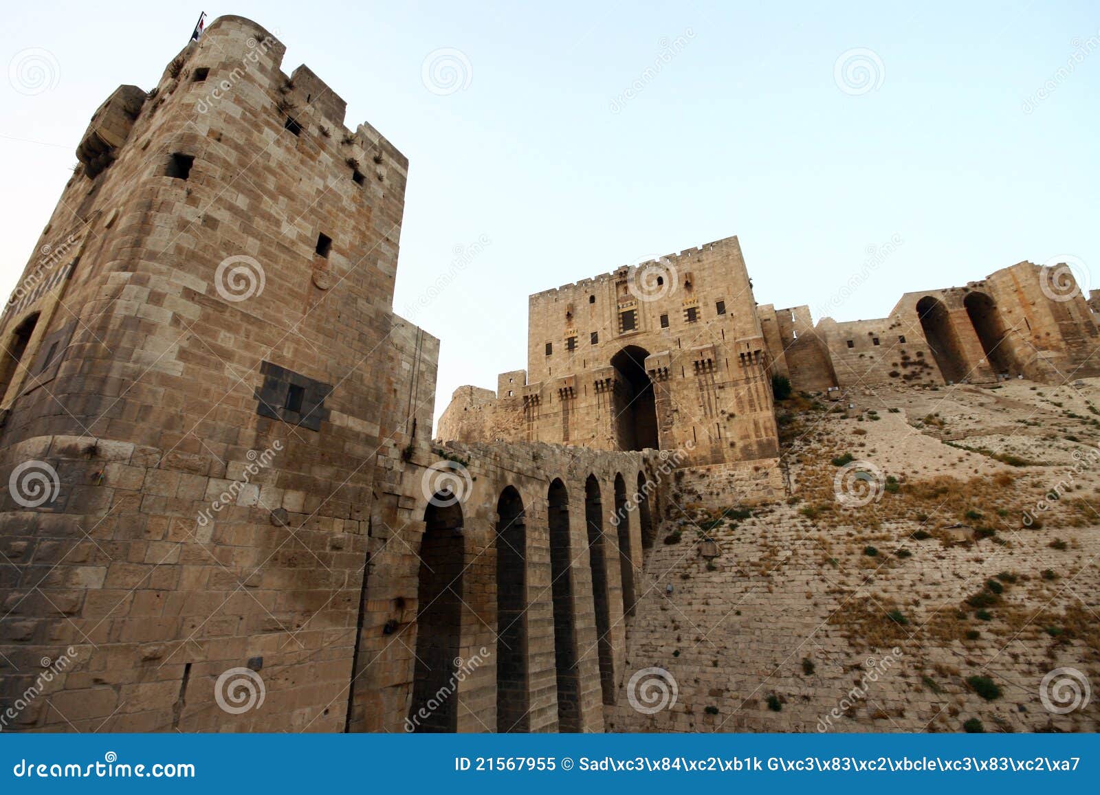 Aleppo Castle stock image. Image of arabic, stone, fortress - 21567955