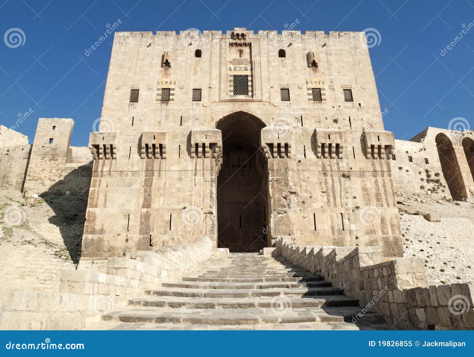 Aleppo Citadel Fortress in Syria Stock Image - Image of exterior ...