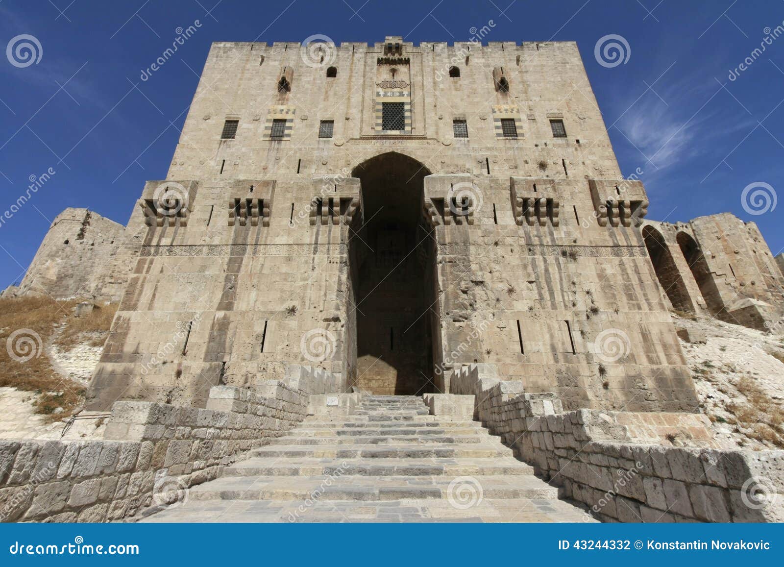 Aleppo Citadel Main Gate stock photo. Image of syria - 43244332