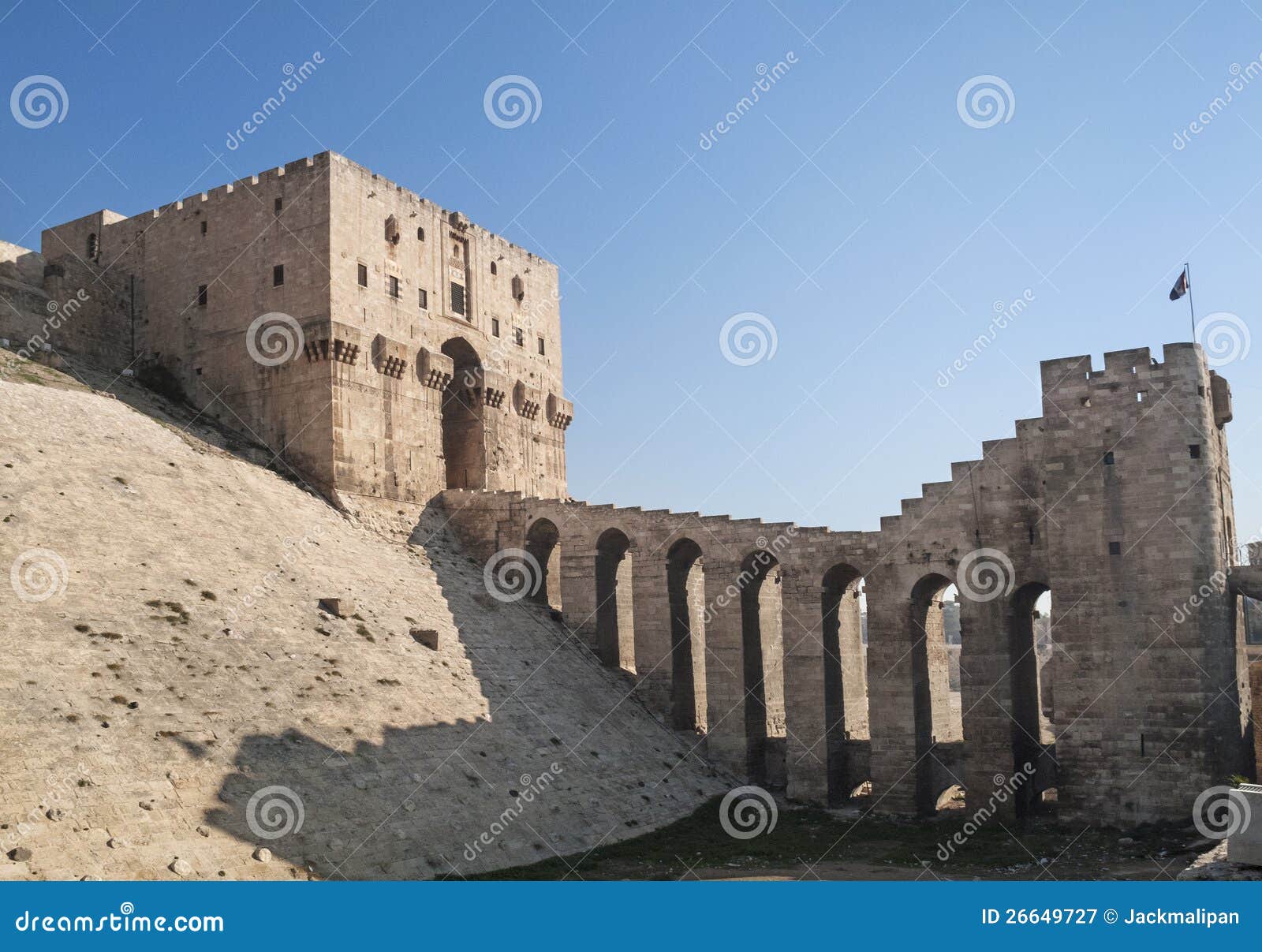 Aleppo citadel in syria stock image. Image of ancient - 26649727