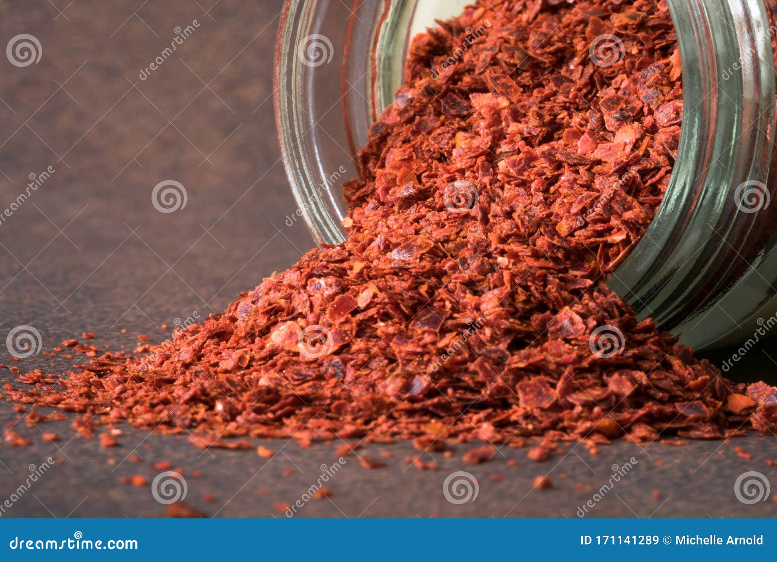 Aleppo Peppers Spilled from a Spice Jar Stock Image - Image of spice ...