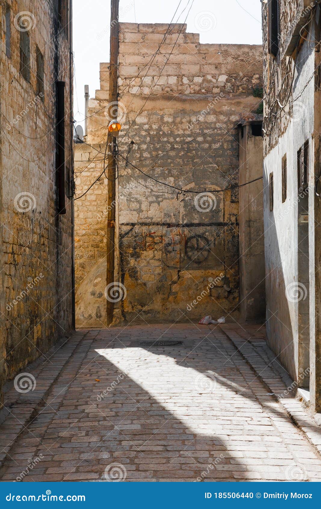 Aleppo, Syria. Street view stock photo. Image of paved - 185506440