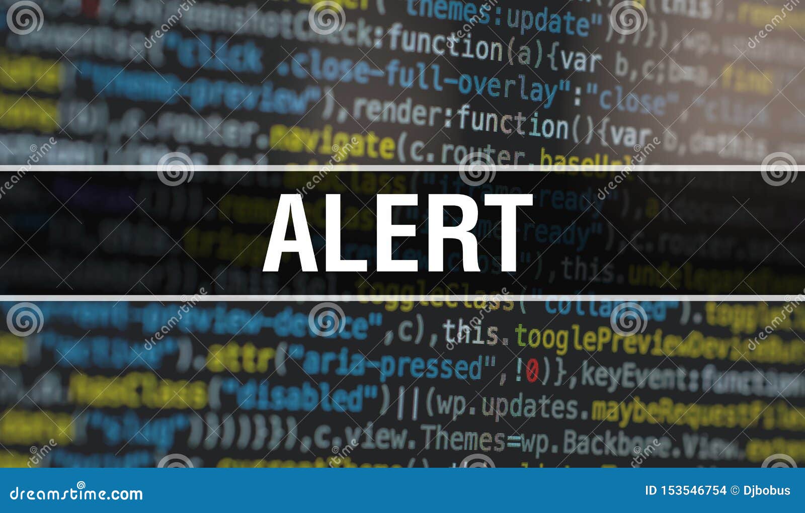 Alert with Abstract Technology Binary Code Background.Digital Binary ...