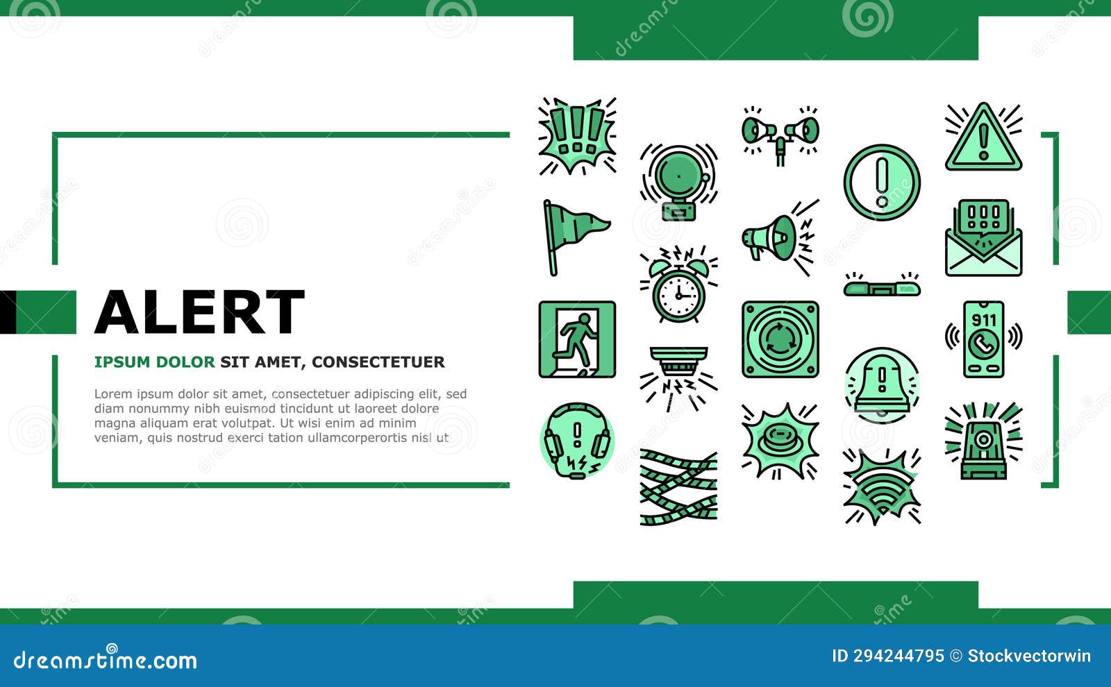 Alert Attention Signal Caution Landing Header Vector Stock Vector ...