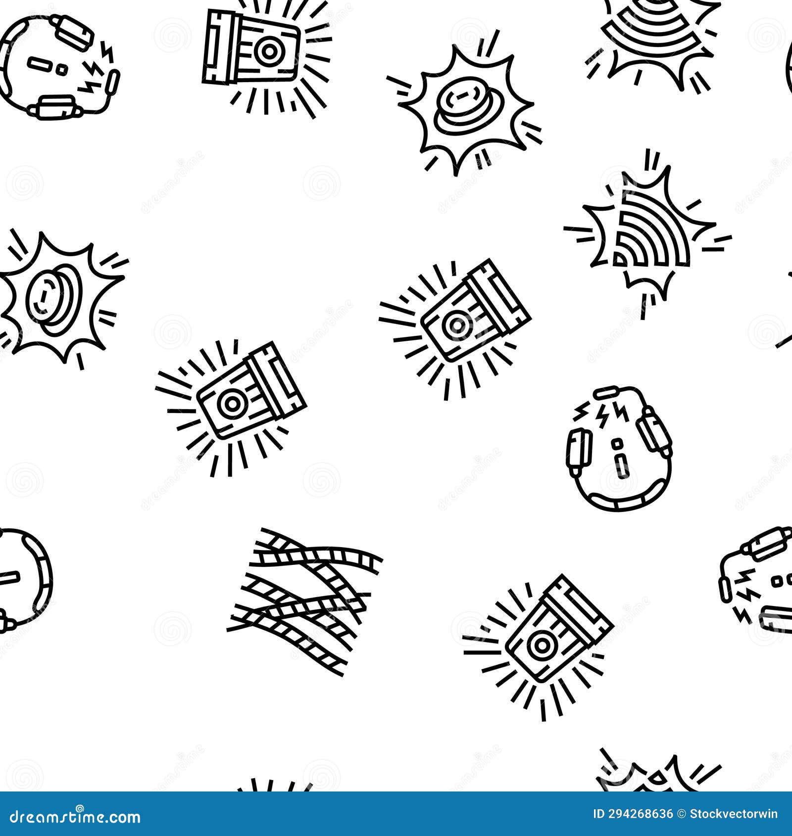 Alert Attention Signal Caution Vector Seamless Pattern Stock Vector ...