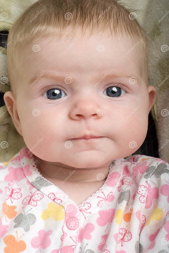 Alert Baby with Bemused Expression Stock Photo - Image of looking, baby ...