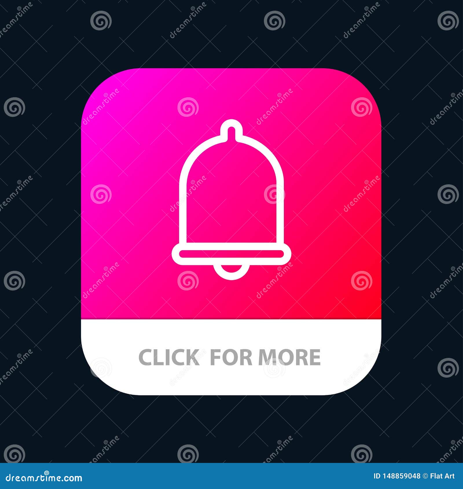 Alert, Bell, Notification, Sound Mobile App Button. Android and IOS ...