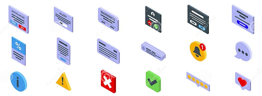 Alert Box Ui Icons Set. Notification Icons Showing Different Types of ...