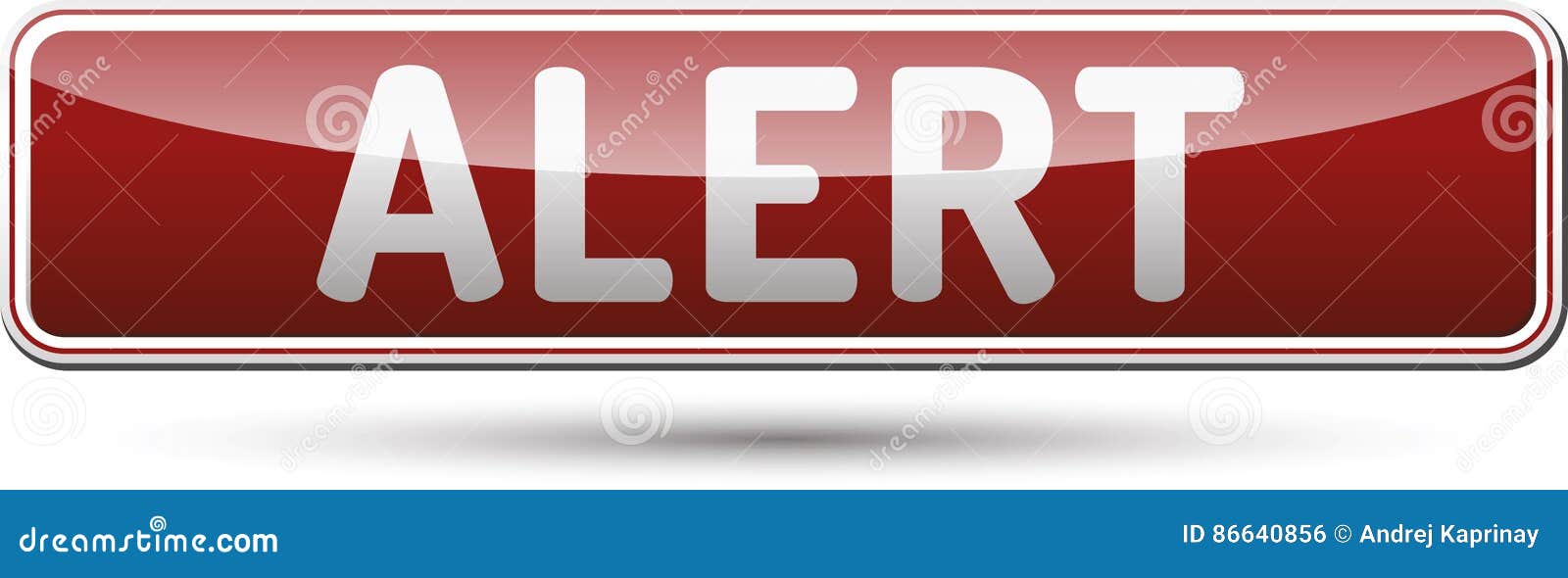 Alert Button - Glossy Button with Shadow Stock Vector - Illustration of ...