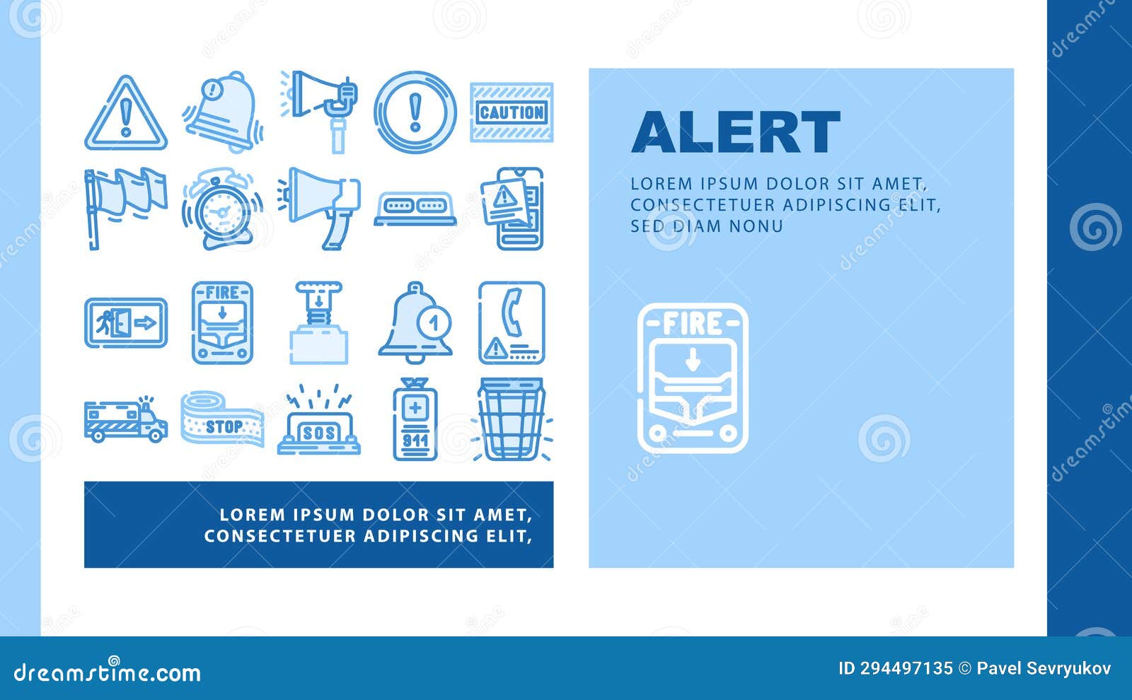 Alert Caution Error Danger Landing Header Vector Stock Vector ...