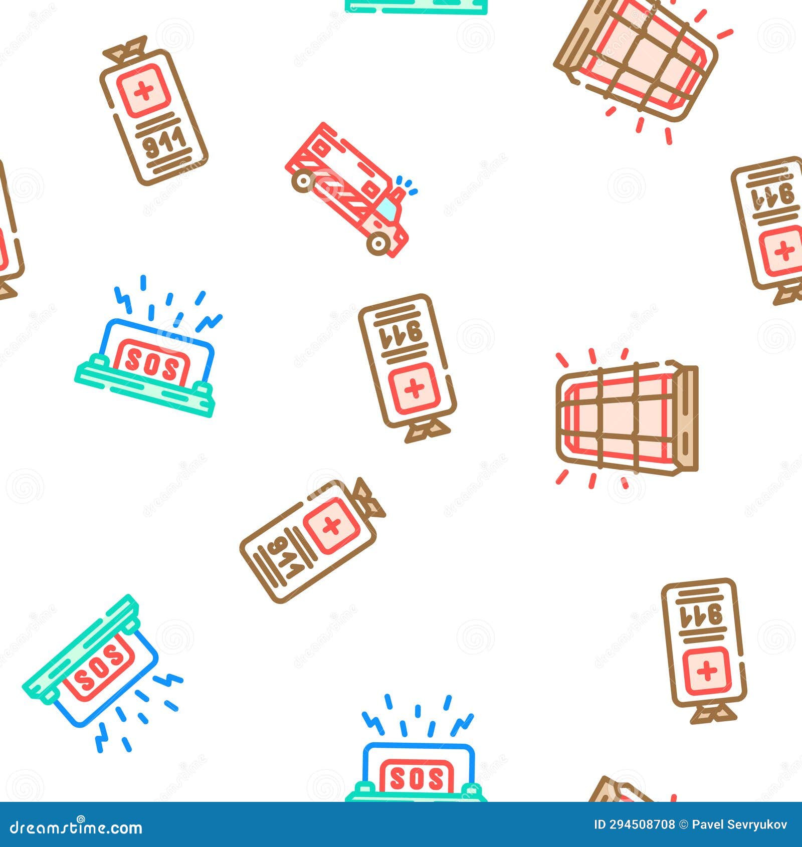 Alert Caution Error Danger Vector Seamless Pattern Stock Vector ...